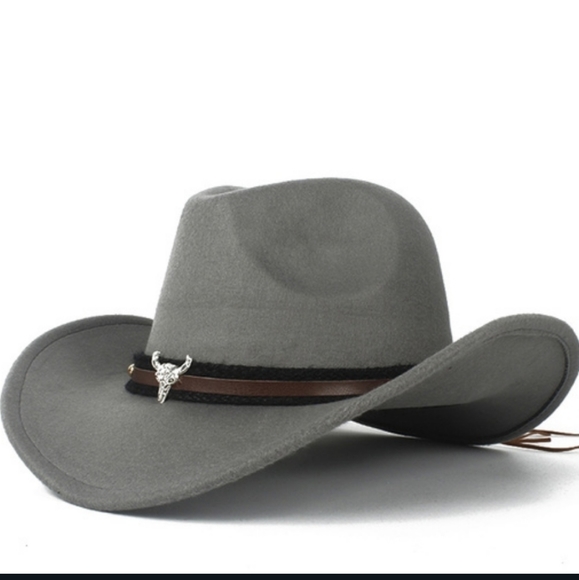 None | Accessories | Unisex Gray Western Cowboy Outback Country Hat ...